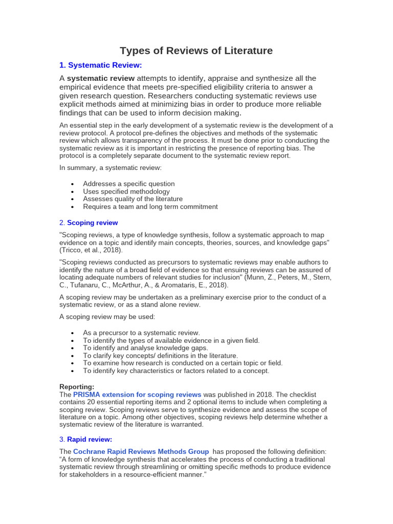 RM - Unit2 - Types of Review - Notes 2.3 | PDF | Systematic Review ... RM - Unit2 - Types of Review - Notes 2.3 | PDF | Systematic Review ...