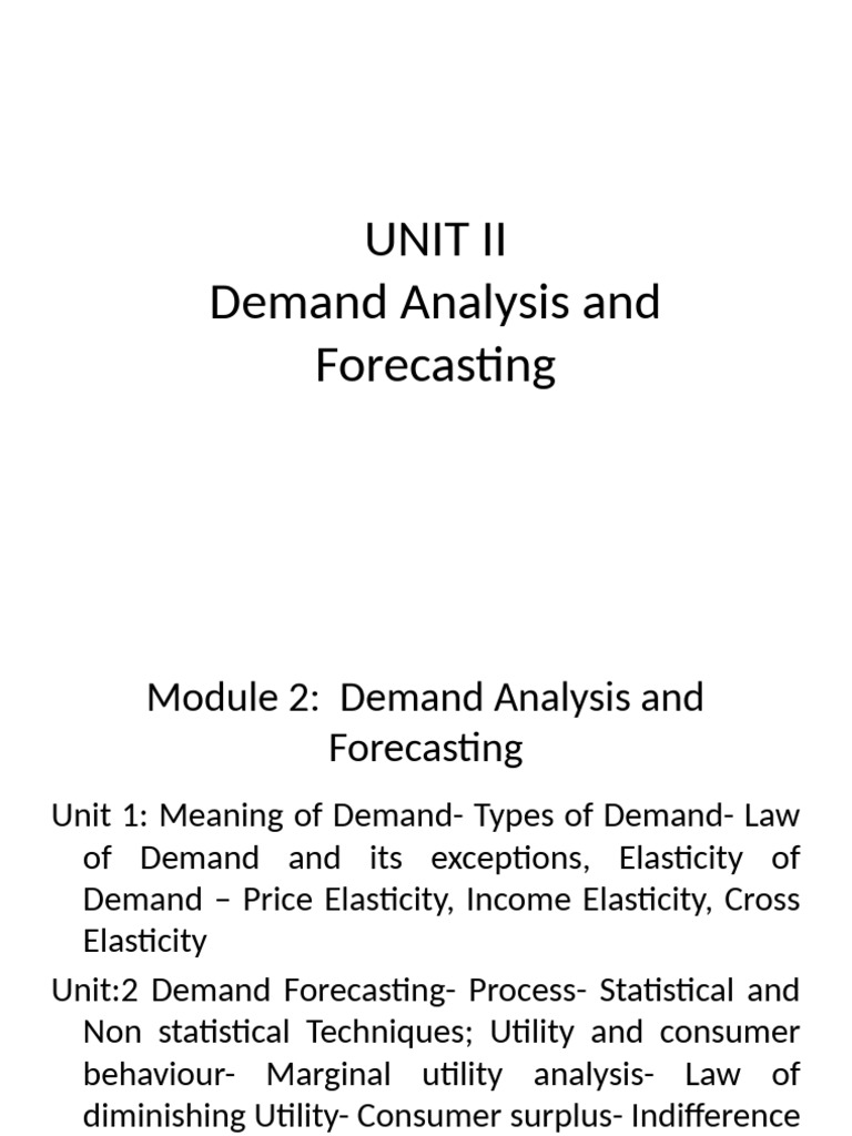 Demand - and Demand Forecasting | PDF