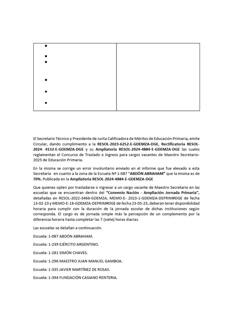 Circular 2 Ms | PDF
