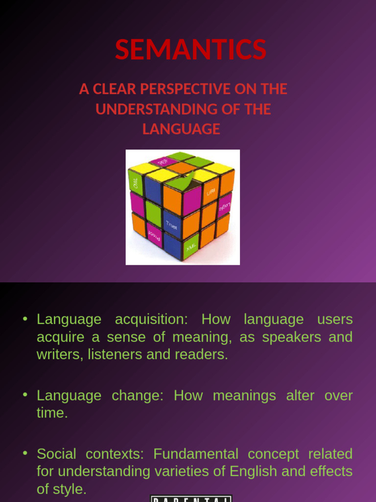 Semantics Presentation For Linguistics Class | PDF