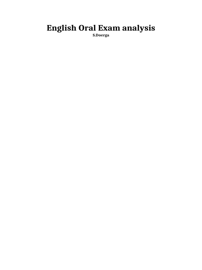 English IB Oral Exam Analysis | PDF