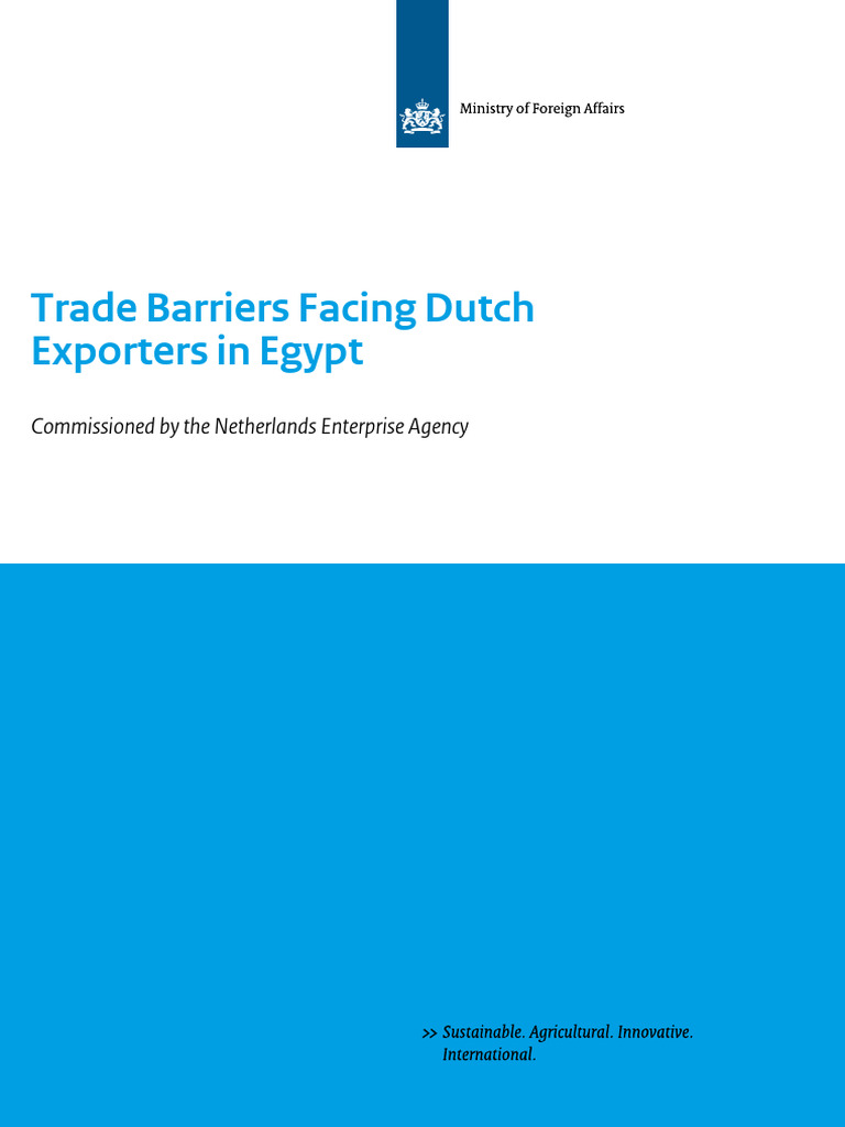 Trade Barriers Facing Dutch Exporters in Egypt | PDF