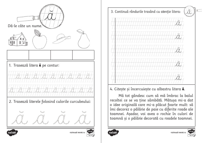 Litera A2 - Fisa Pentru Trasarea Literei Mici de Mana | PDF