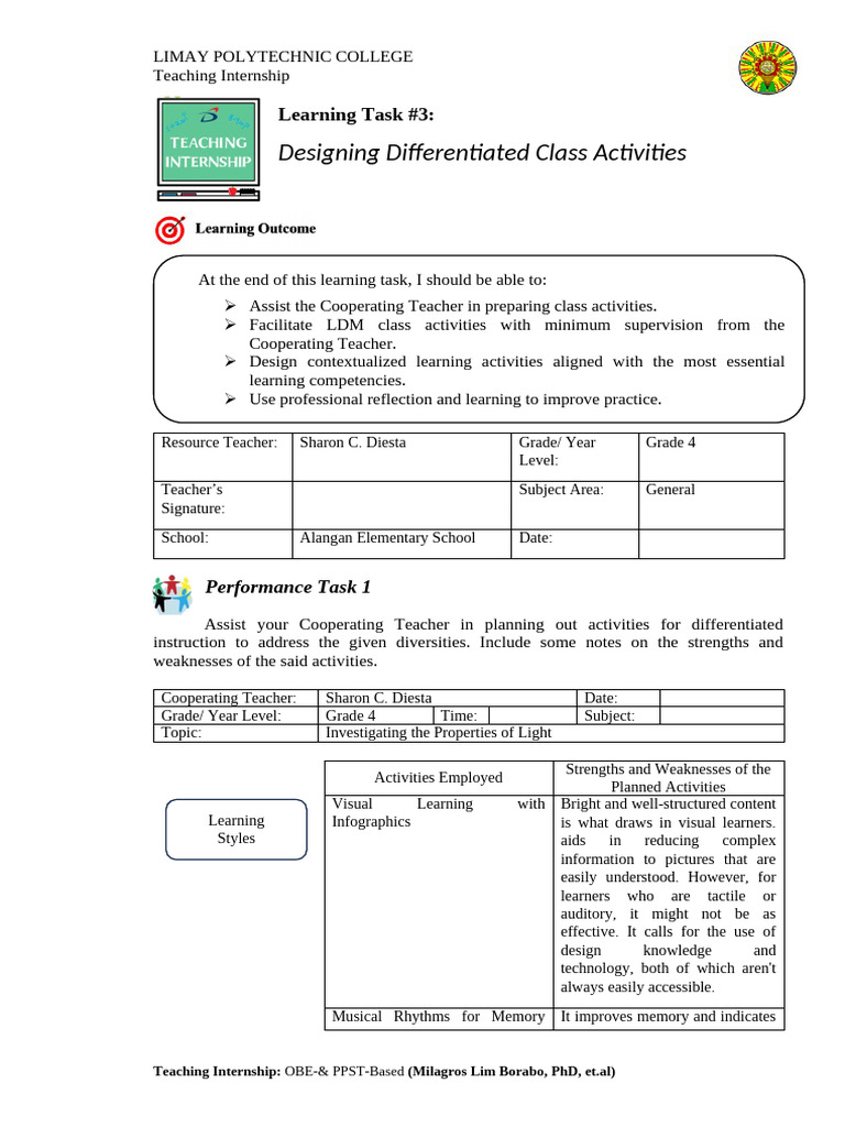 Learning-Task-3-Designing-Differentiated-Class-Activities | PDF Learning-Task-3-Designing-Differentiated-Class-Activities | PDF