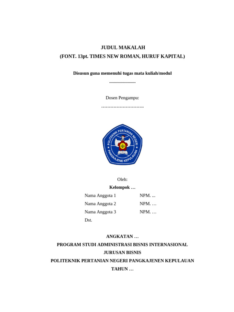 Template Penulisan Makalah | PDF