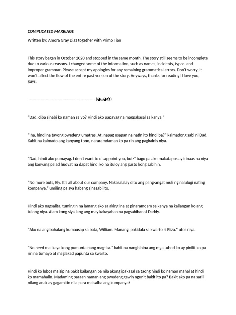 COMPLICATED MARRIAGE | PDF