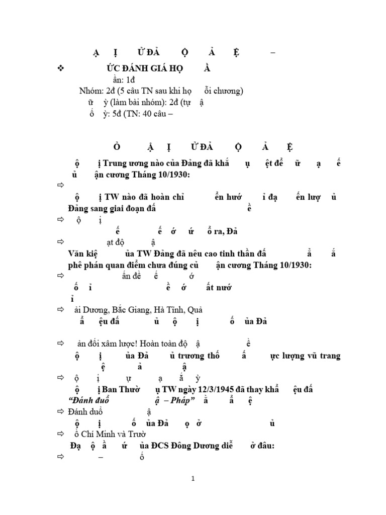 CUỐI KỲ TRẮC NGHIỆM | PDF | French Indochina | Vietnamese People