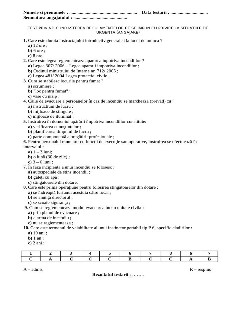 4.2. Test Angajare S.U | PDF