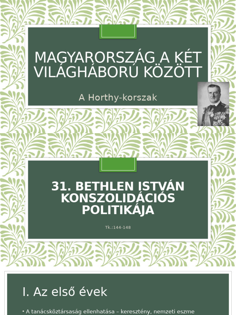 Horthy Korszak - Kezdetek | PDF