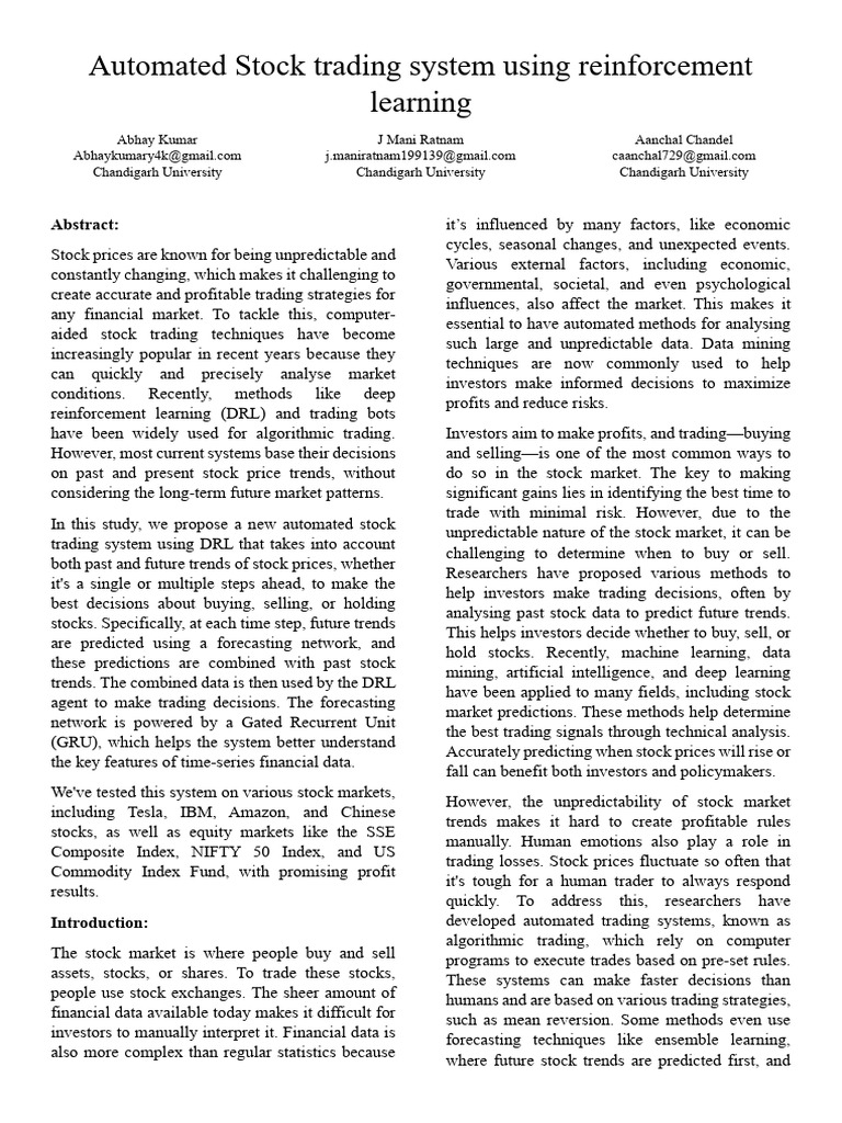 Research Article Automated Stock Trading | PDF