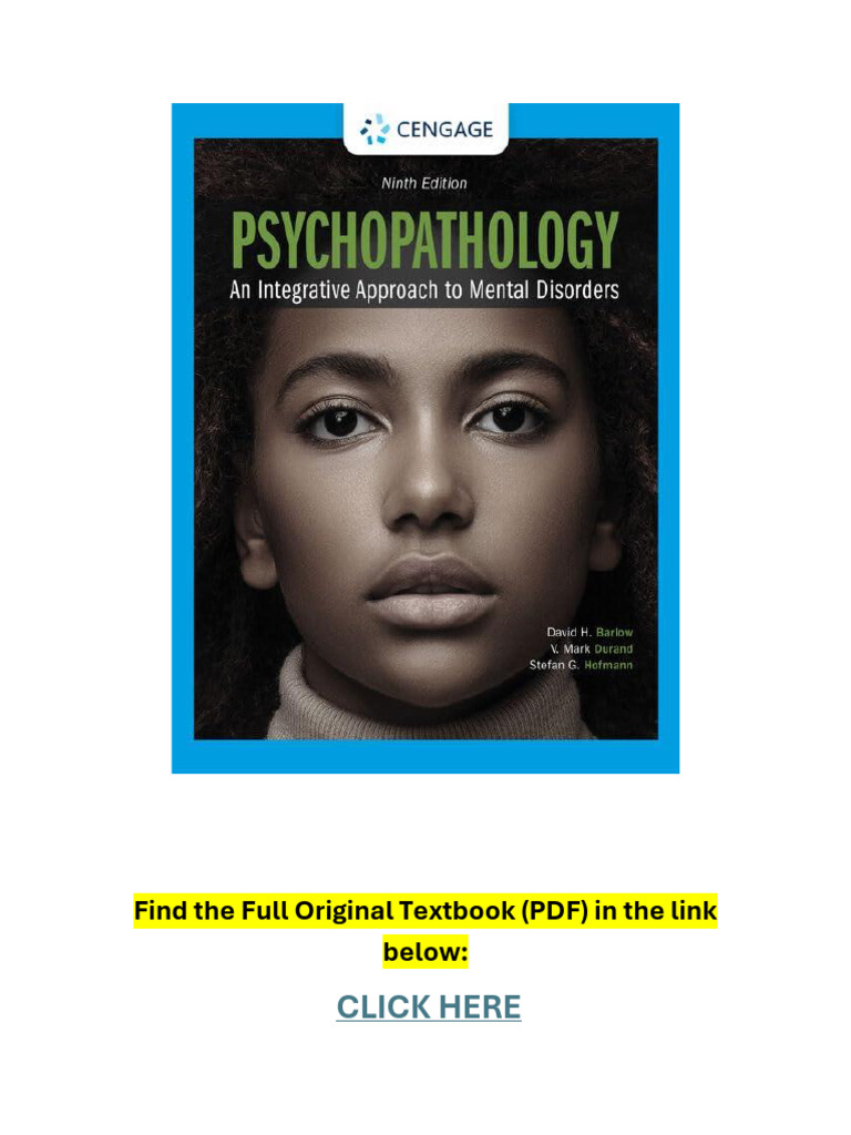 Psychopathology an Integrative Approach to Mental Disorders 9th Edition ... Psychopathology an Integrative Approach to Mental Disorders 9th Edition ...
