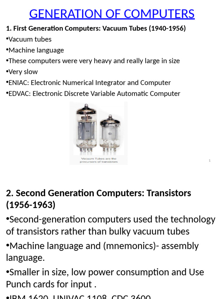 Lecture 4 - Computer Generations | PDF