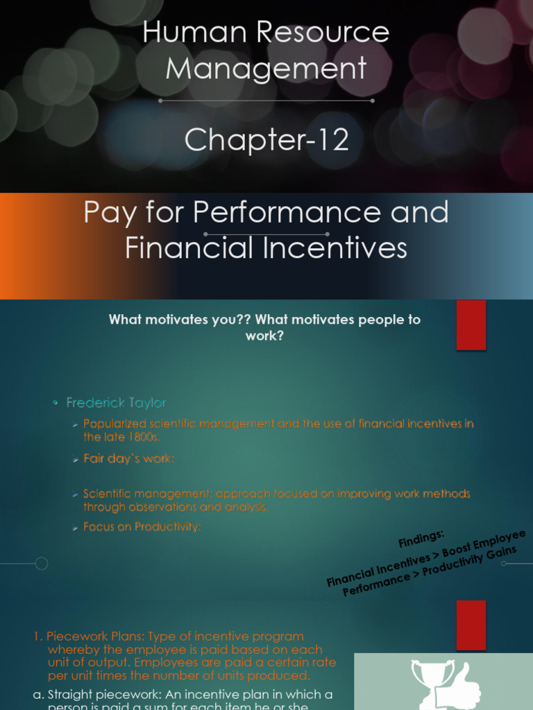 SYI CH 12 MGT 351 Incentive | PDF | Piece Work | Incentive