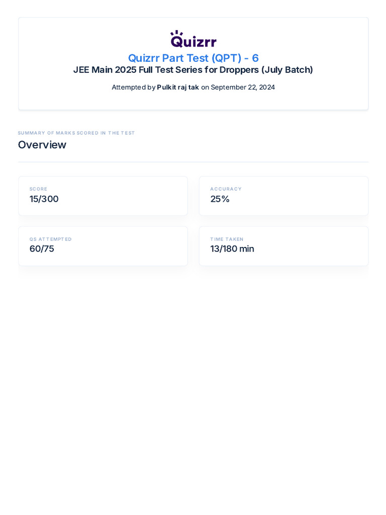 66f032038c4791fd9d83acd9 Quizrr | PDF