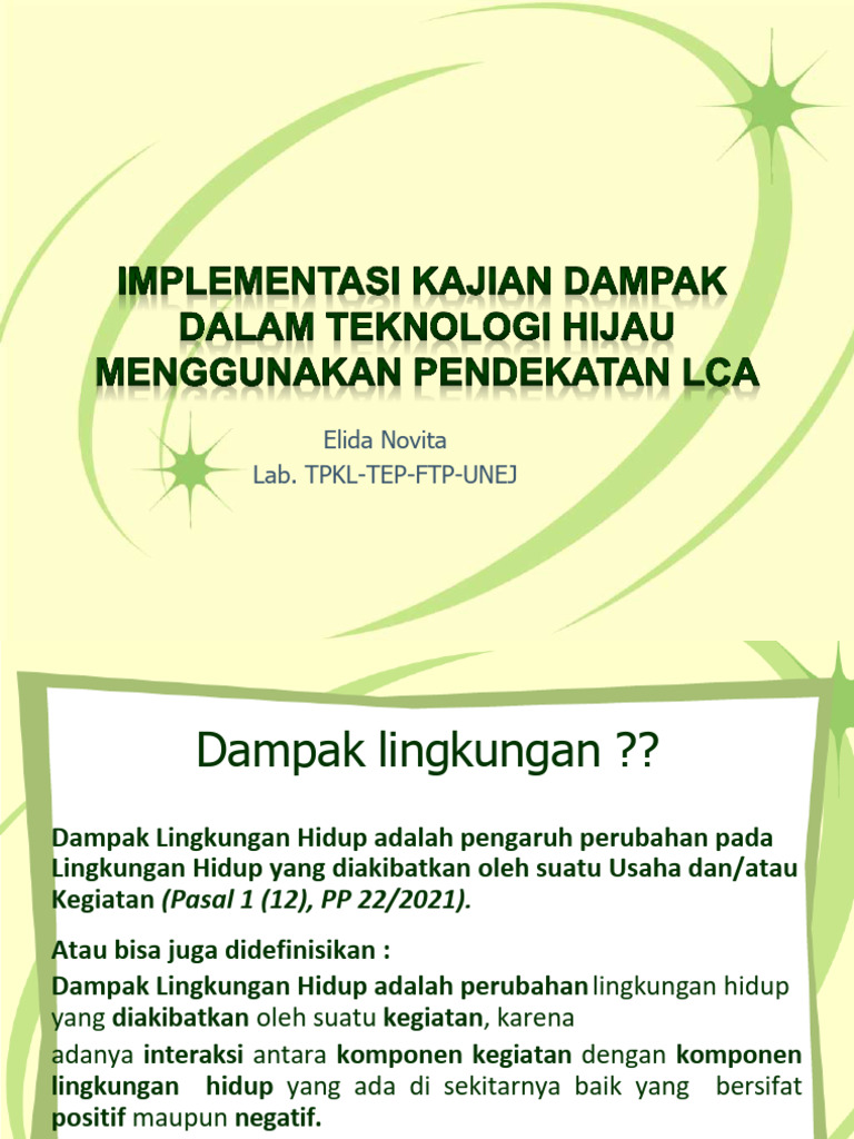 Implementasi Teknologi Hijau dan Kajian LCA | PDF