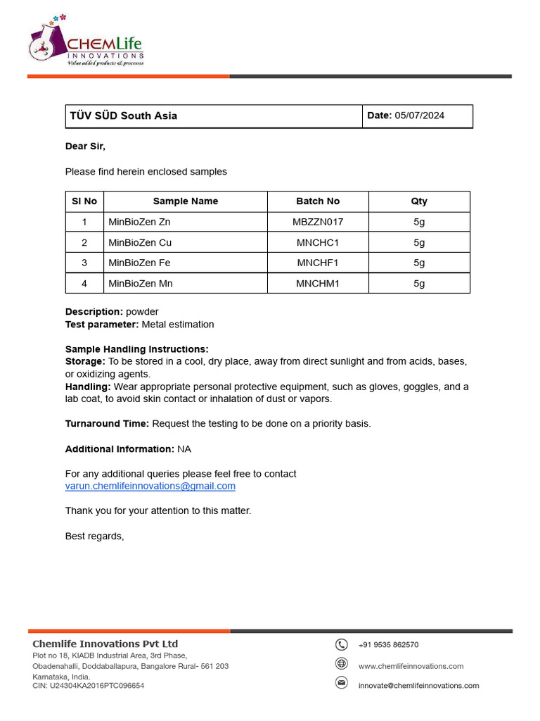 Tuv Test Request | PDF