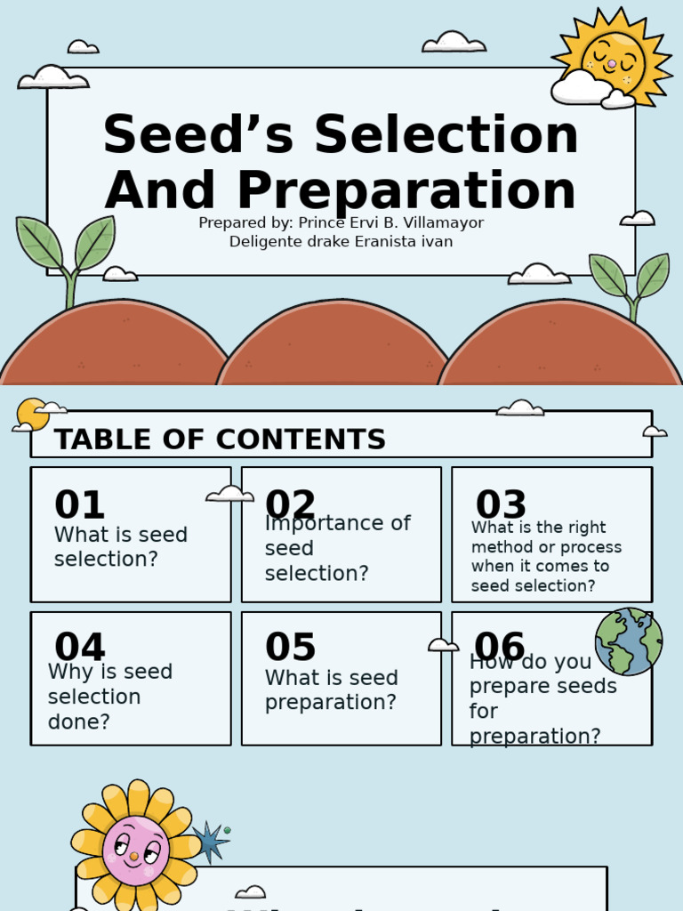 Seeds Selection and Preparation Final | PDF