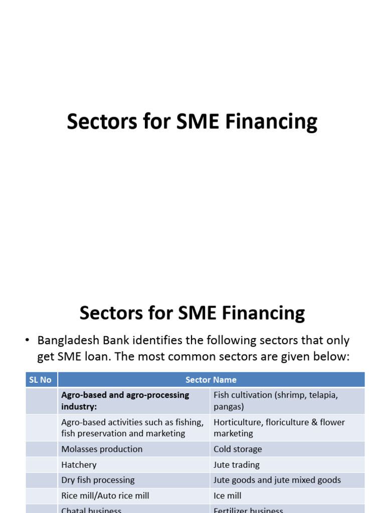 SME Sectors | PDF | Small And Medium Sized Enterprises | Employment