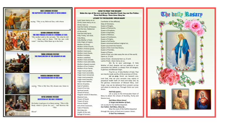 Luminous Mysteries & Rosary Guide | PDF | Rosary | Mary, Mother Of Jesus