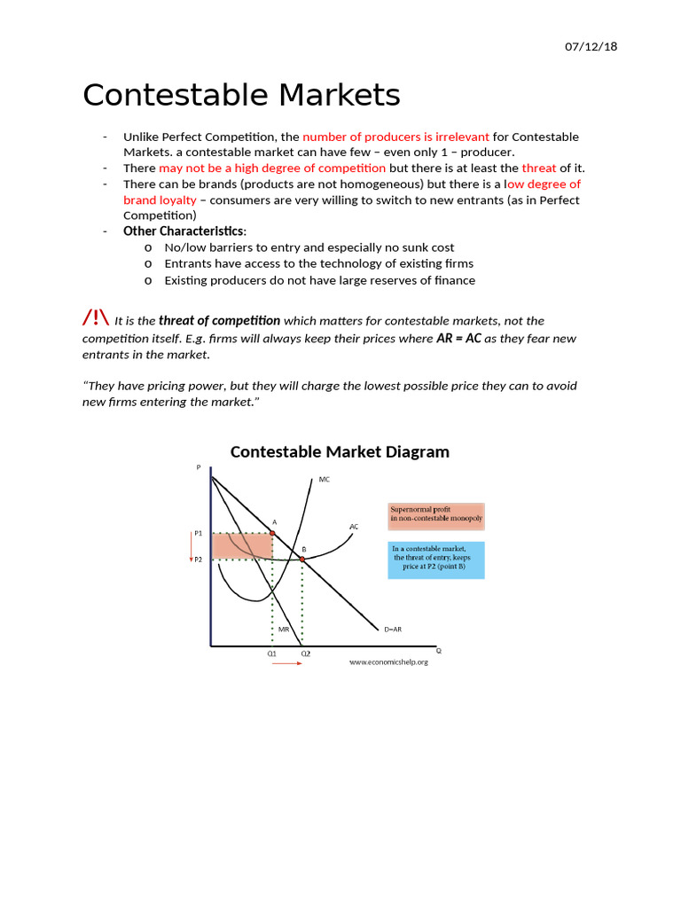 Contestable Markets | PDF