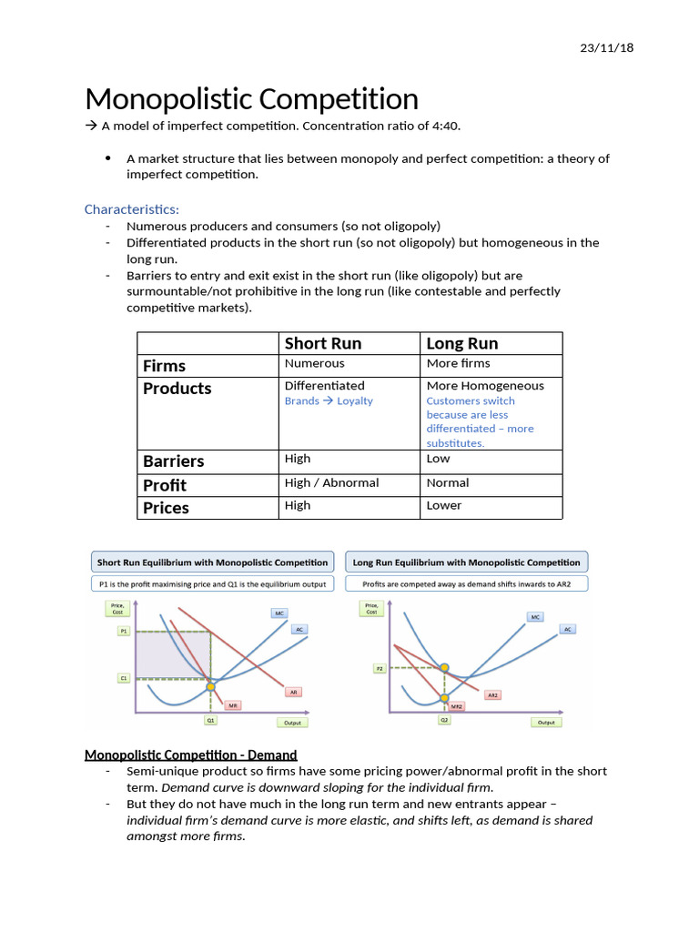 Monopolistic Competition | PDF