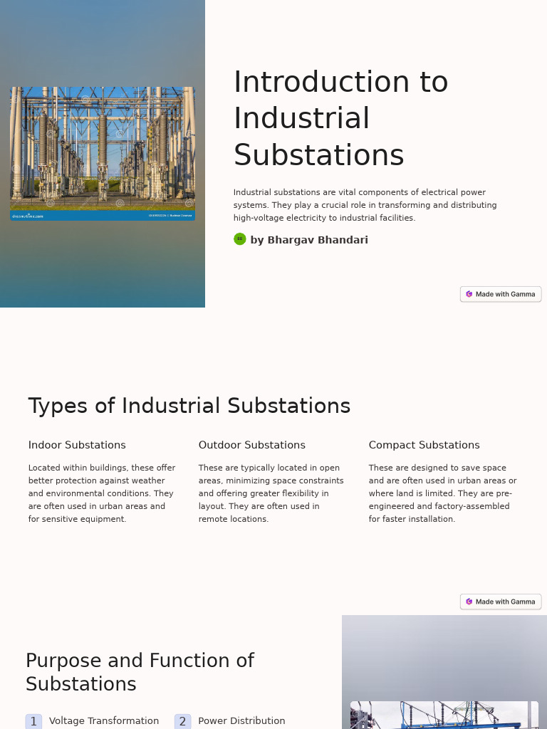 Introduction To Industrial Substations | PDF