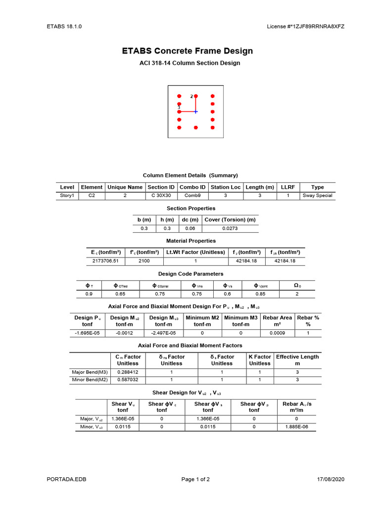 Columna Etabs | PDF | Structural Engineering | Civil Engineering
