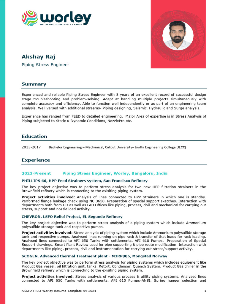 Akshay Raj - Worley Resume | PDF