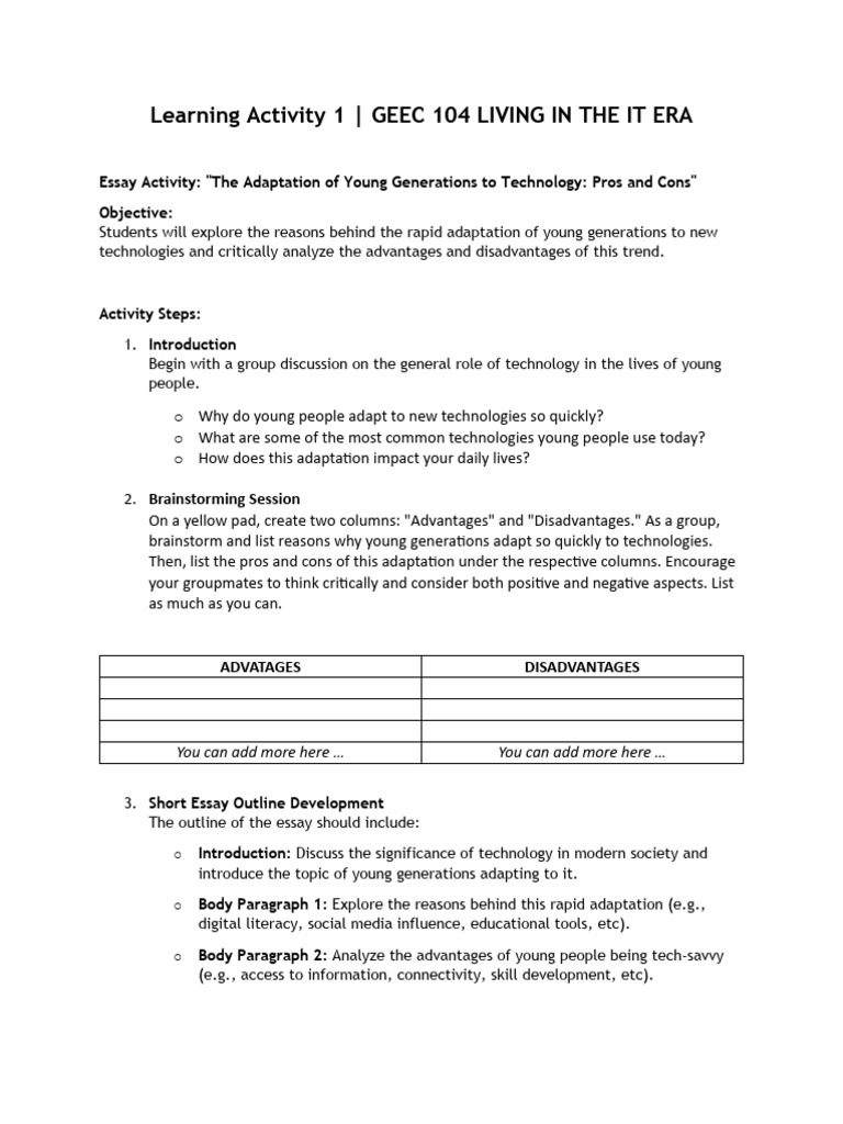 Learning Activity 1 - GEEC 104 BSN I A | PDF