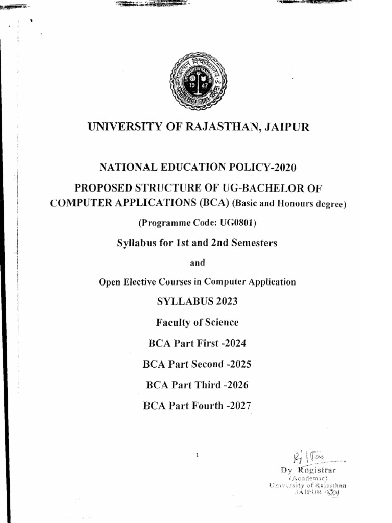 BCA Syllabus | PDF