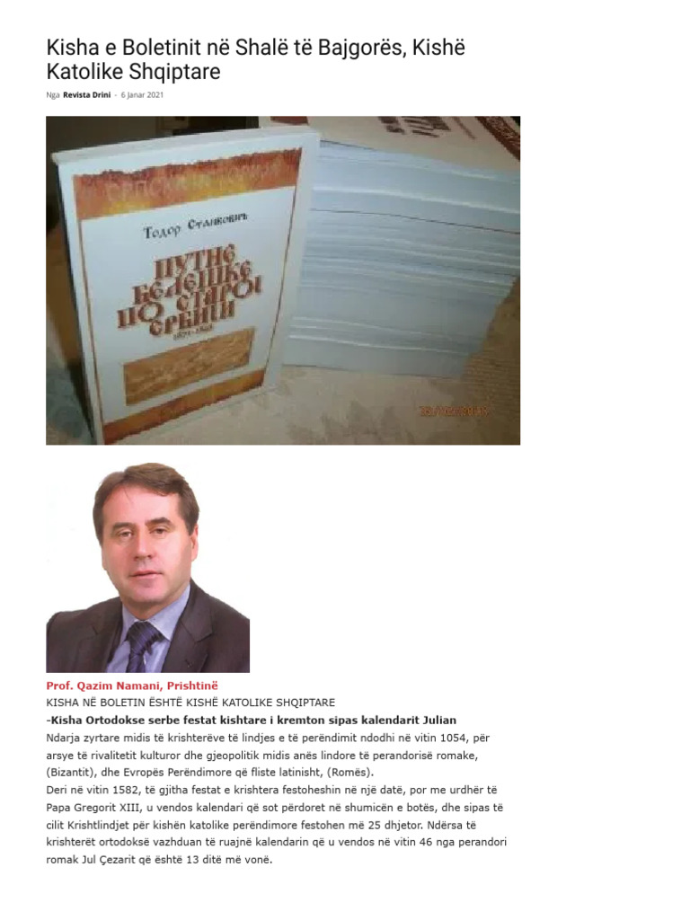 Kisha e Boletinit Në Shalë Të Bajgorës, Kishë Katolike Shqiptare ...