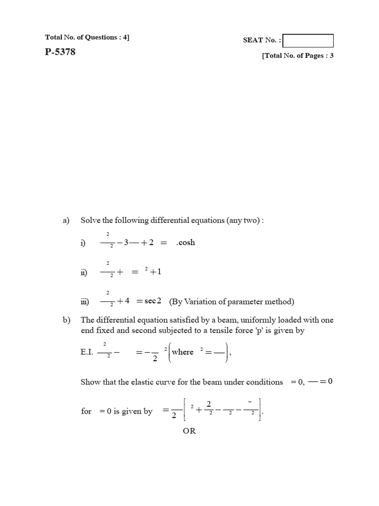 Sppu Pyq | PDF | Equations | Applied Mathematics