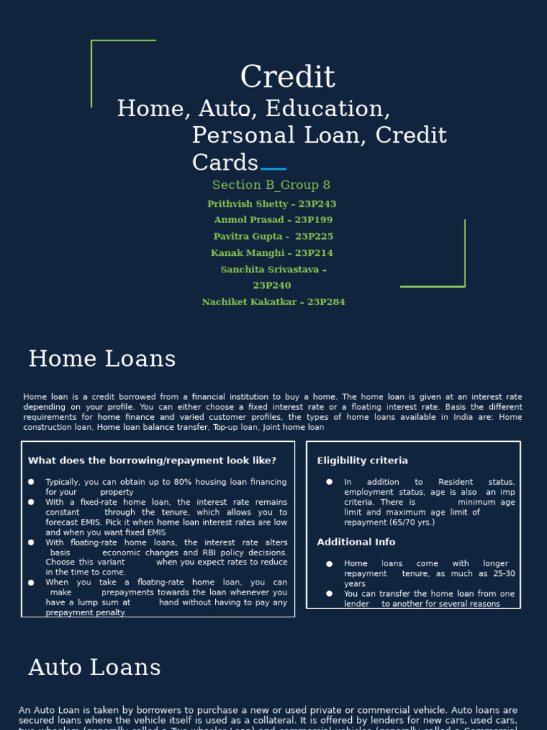 PFP Section B - Group 8 - Credit | PDF