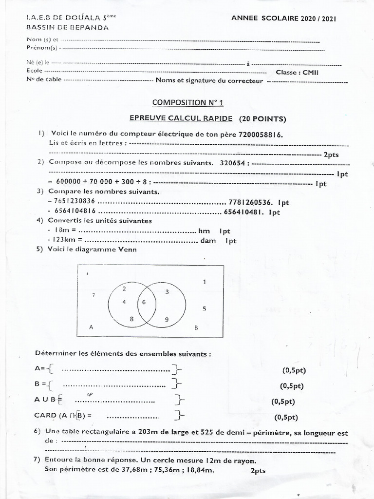 composition n°1 CM2 | PDF