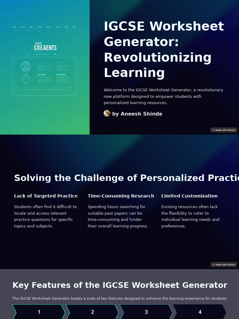 IGCSE Worksheet Generator Revolutionizing Learning | PDF