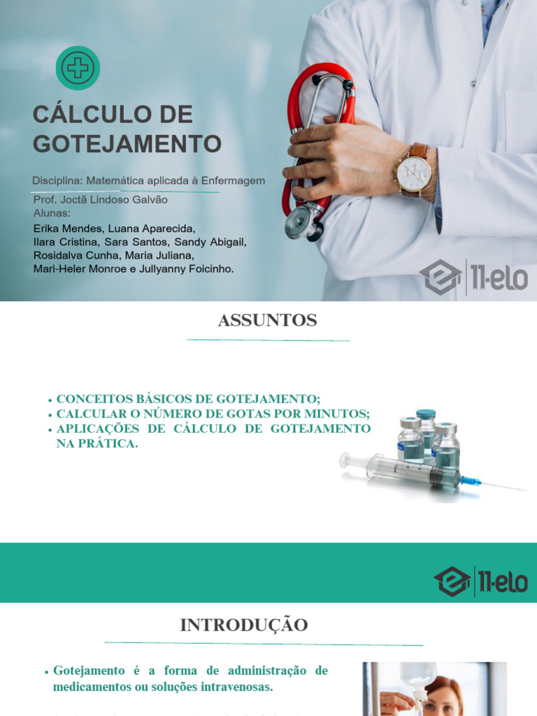 CÁLCULO DE GOTEJAMENTO - PPTX - 20231122 - 145811 - 0000 | PDF