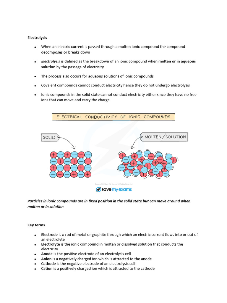 Electrolysis Form 4 | PDF