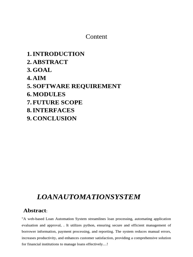 Loan Automation | PDF