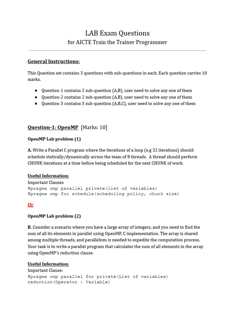 Lab Exam - AICTE | PDF