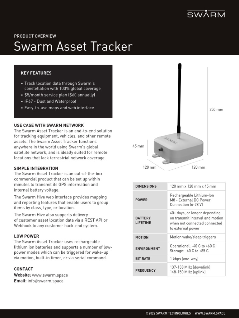 Swarm Asset Tracker Spec Sheet | PDF
