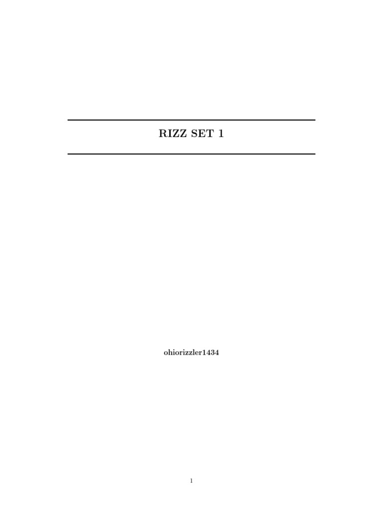 Rizz Set 1 | PDF