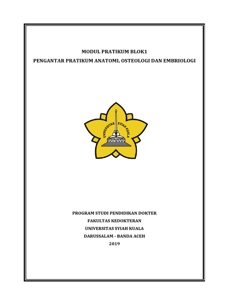 Modul Pratikum Anatomi Blok 1 Pengantar Anatomi Osteologi Dan Embriologi | PDF