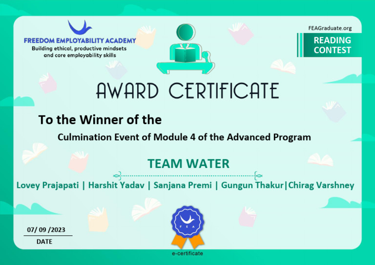 M4. Reading Contest - Team Water | PDF