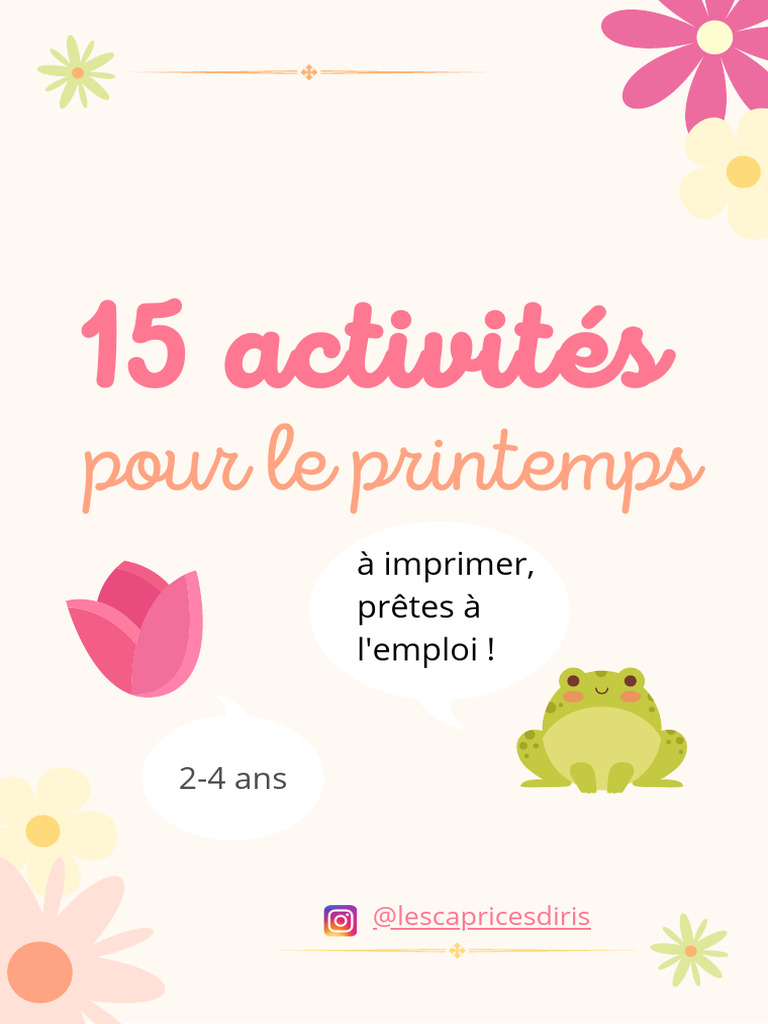 Livret Printemps Offert 15 Activites Lescapricesdiris | PDF