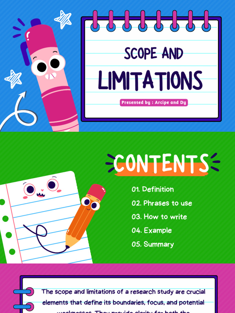 Scope and Limitations (Arcipe and Dy) PDF | PDF