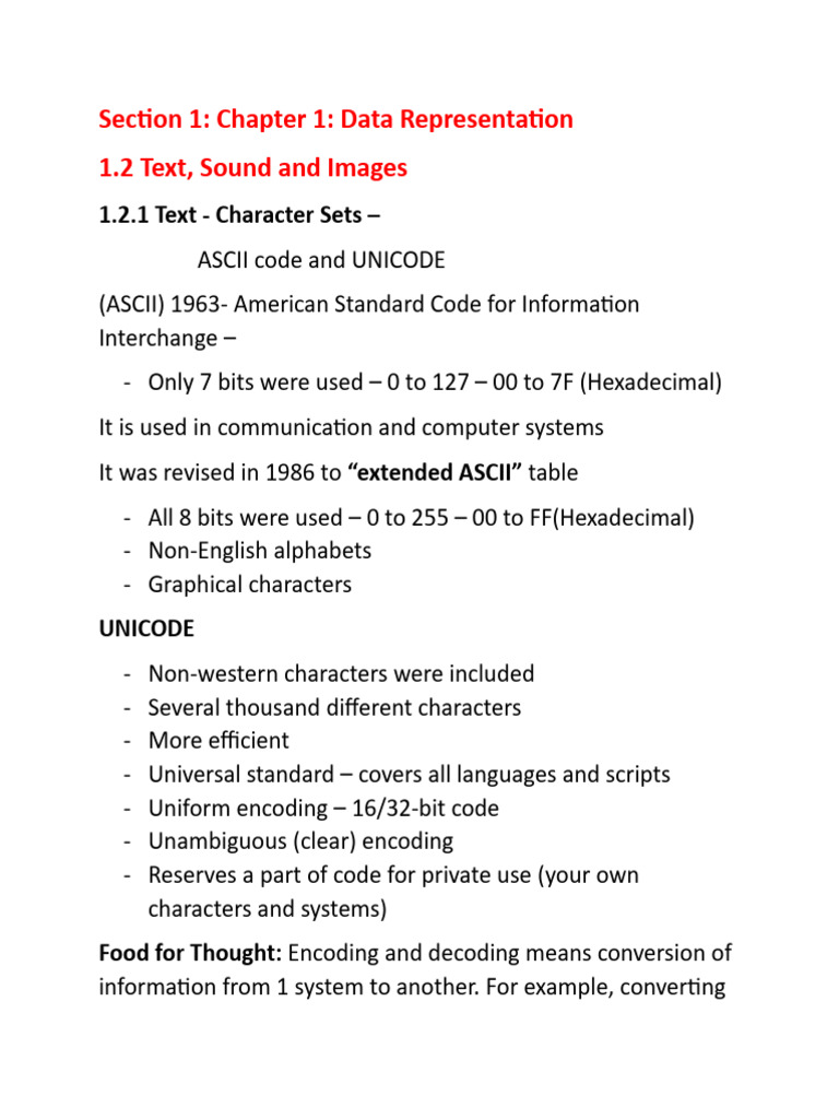Representing Text in Binary | PDF