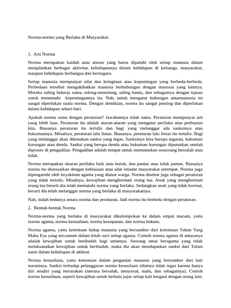 Materi Norma 4 | PDF