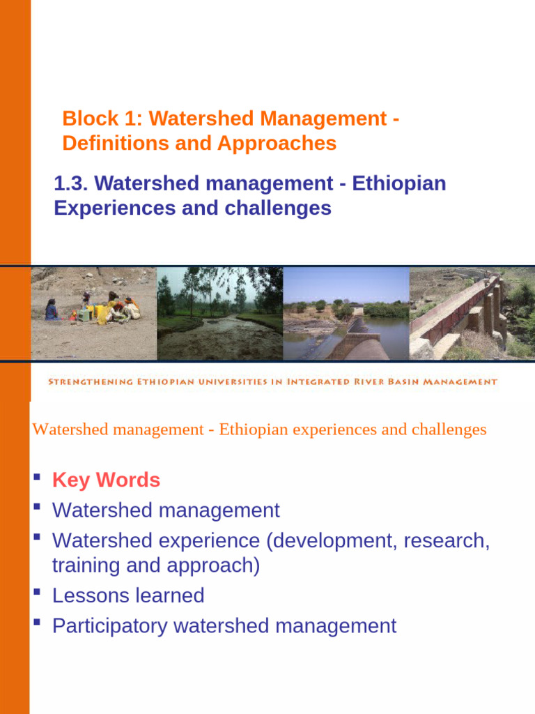 1.3. Watershed Management - Experiences and Challenges | PDF