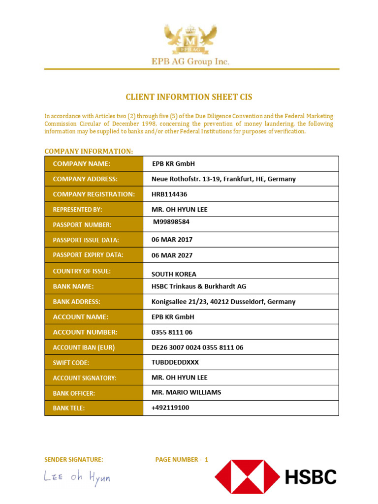 CIS HSBC Germany EPB KR GMBH | PDF