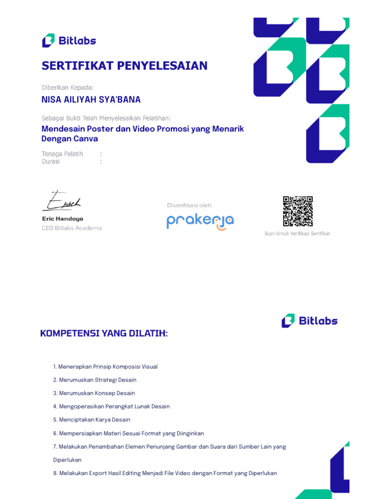 Nisa Ailiyah Sya'Bana: Mendesain Poster Dan Video Promosi Yang Menarik Dengan Canva | PDF